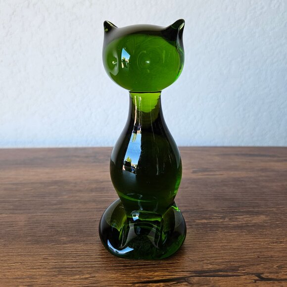 Vintage | Accents | Vintage Rainbow Viking Art Glass Green Avocado 52 ...
